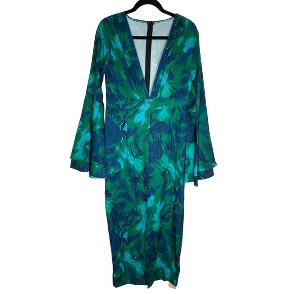 Micas | Dresses | Micas Floral Print Vneck Slit Maxi Dress Large | Poshmark